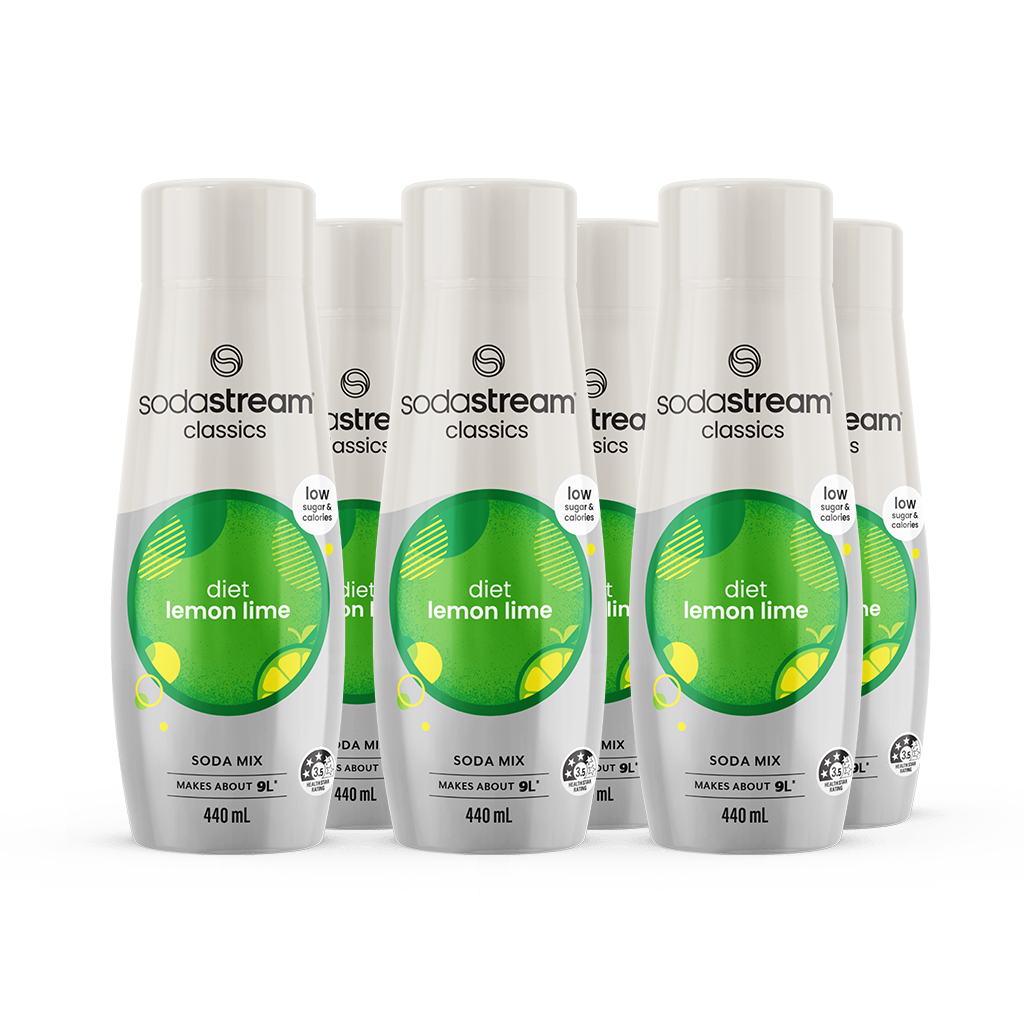 Classics Diet Lemon Lime 6-Pack – SodaStream Australia